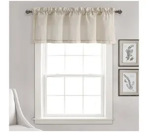 LUSH DECOR Rosalie Faux Linen Valance Ivory 54x18+2 Lus H Decor - One-color
