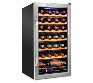 IVATION 28-bottle Stainless Steel Wine Cooler W /lock - Silver