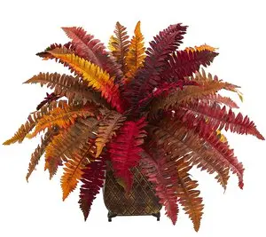 NEARLY NATURAL Autumn Boston Fern Plant In Planter Nearly N Atural - One-color