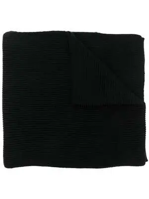 Polo Ralph Lauren Embroidered-logo Knitted Scarf - Black