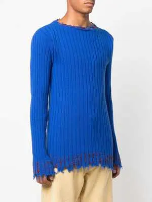 Marni Ribbed Frayed-hem Jumper