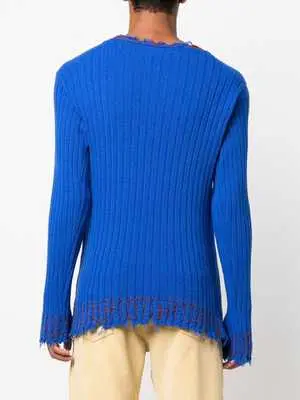 Marni Ribbed Frayed-hem Jumper