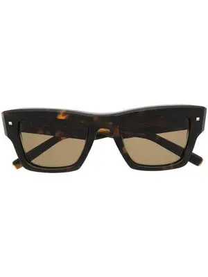 Valentino Garavani Rockstud Square-frame Sunglasses - Brown