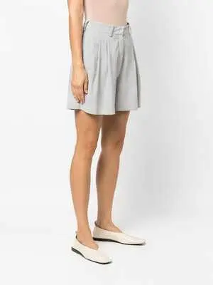 Fabiana Filippi Suede High-waisted Pleated Shorts