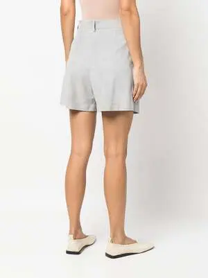 Fabiana Filippi Suede High-waisted Pleated Shorts