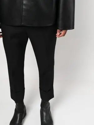 SAPIO Cropped Wool Trousers - Black
