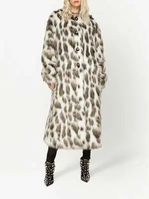 Dolce & Gabbana Leopard-print Faux-fur Mid-length Coat