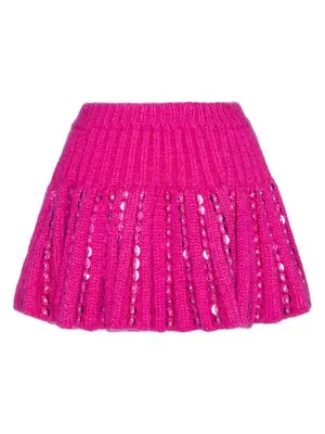 Valentino Garavani Embroidered Knitted Mini Skirt