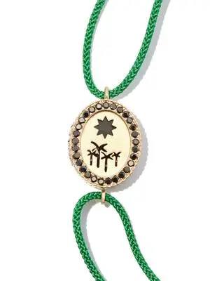 Luis Morais 14kt Yellow Palm Tree Charm Cord Bracelet