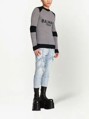 Balmain Fine-knit Jacquard-logo Jumper