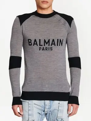 Balmain Fine-knit Jacquard-logo Jumper