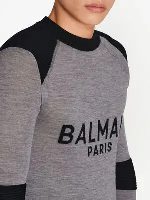 Balmain Fine-knit Jacquard-logo Jumper