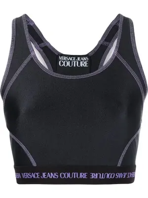 Versace Logo-band Crop Top