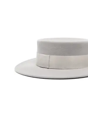MAISON MICHEL Kiki Canotier Hat - Grey