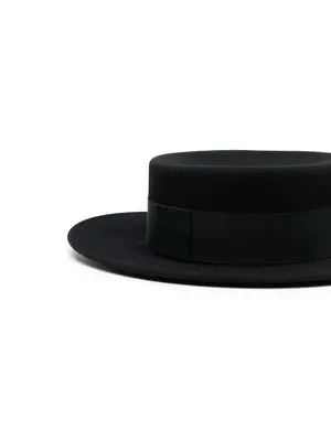 MAISON MICHEL Kiki Canotier Hat - Black