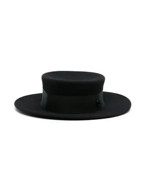 MAISON MICHEL Kiki Canotier Hat - Black