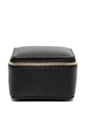 Smythson Logo-stamp Zip Box - Black