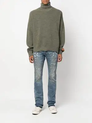 PURPLE BRAND Paint-splatter Print Jeans