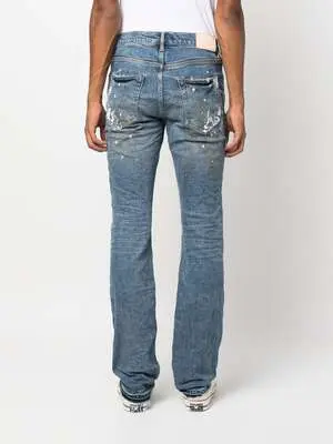 PURPLE BRAND Paint-splatter Print Jeans