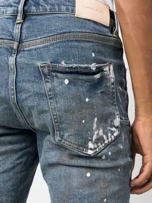 PURPLE BRAND Paint-splatter Print Jeans