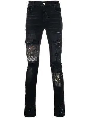 Amiri Distressed Skinny-cut Jeans - Black