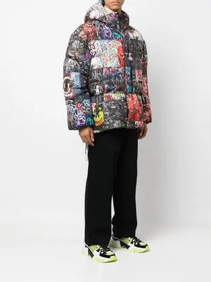 Khrisjoy Graffiti-print Down Puffer Jacket