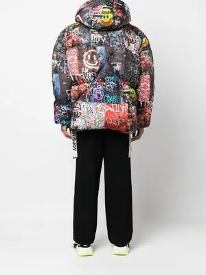 Khrisjoy Graffiti-print Down Puffer Jacket