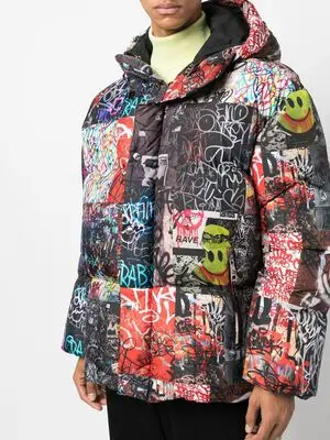 Khrisjoy Graffiti-print Down Puffer Jacket
