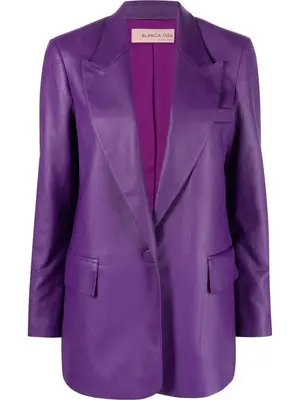 BLANCA VITA Faux-leather Blazer