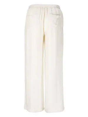 Gold Hawk Wide-leg Velvet Trousers - White