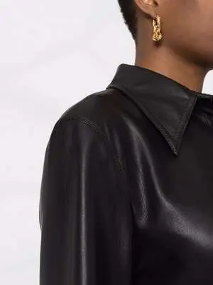 Nanushka Vegan Leather Long-sleeve Shirt