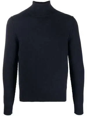 MAISON MARGIELA High-neck Cashmere Jumper - Blue