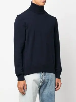 MAISON MARGIELA High-neck Cashmere Jumper - Blue