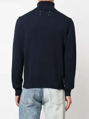 MAISON MARGIELA High-neck Cashmere Jumper - Blue