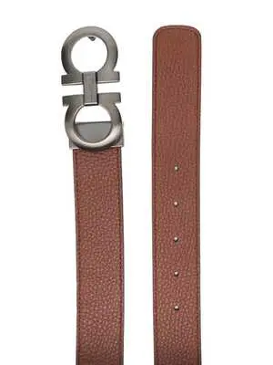 FERRAGAMO Reversible Gancini Belt - Brown