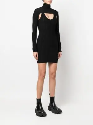 Roberto Cavalli Ribbed-knit Mini Dress With Removable Bolero