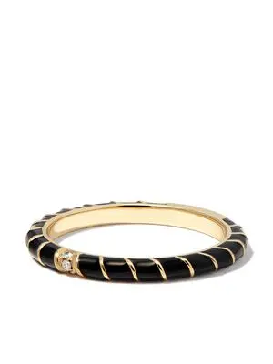 Yvonne Léon 9kt Yellow Diamond And Enamel Ring - Gold