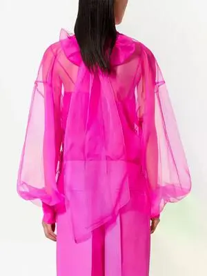 Valentino Garavani Bow-detail Organza Silk Blouse