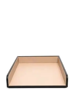 Smythson Logo-engraved Leather Tray - Black