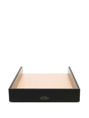 Smythson Logo-engraved Leather Tray