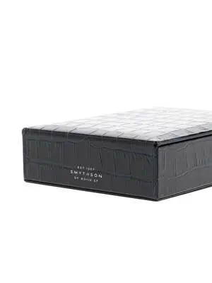 Smythson Crocodile-effect Leather Trinket Box