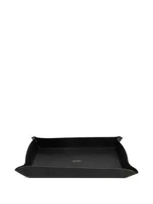 Smythson Logo-stamp Leather Tray - Black