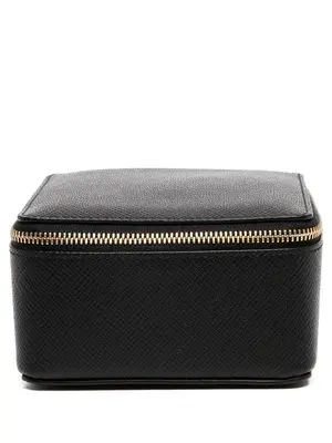 Smythson Logo-stamp Zip Box - Black