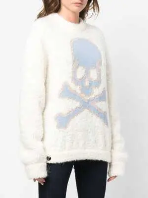 Philipp Plein Skull&bones Knitted Jumper - Neutrals