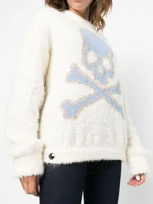 Philipp Plein Skull&bones Knitted Jumper - Neutrals