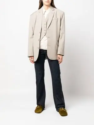 THE FRANKIE SHOP Gelso Oversized Blazer - Neutrals