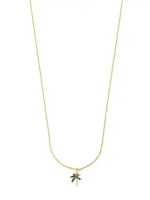 Yvonne Léon 18kt Yellow Diamond Palm Tree Pendant Necklace - Gold