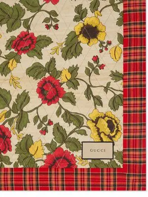 Gucci Floral-print Quilted Blanket