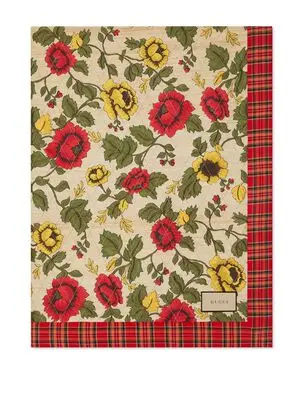 Gucci Floral-print Quilted Blanket