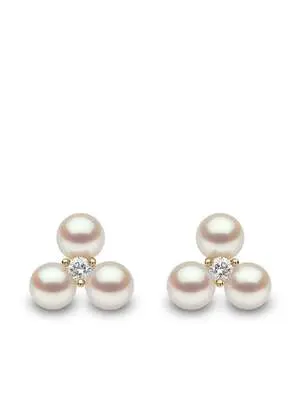 Yoko London 18kt Yellow Pearl Stud Earrings - Gold